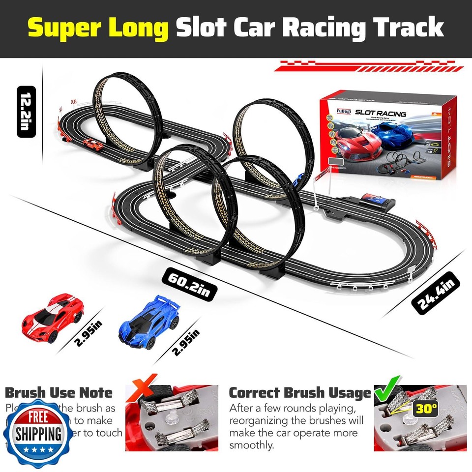 Slot Car Race Track Set for Kids Ages 6-12 Boys and Girls, Dual R | eBay