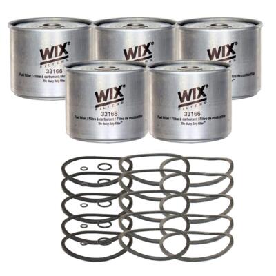 Wix 33166 Fuel Filter Set Heavy Duty Cartridge Fuel Metal Canister 5 ...