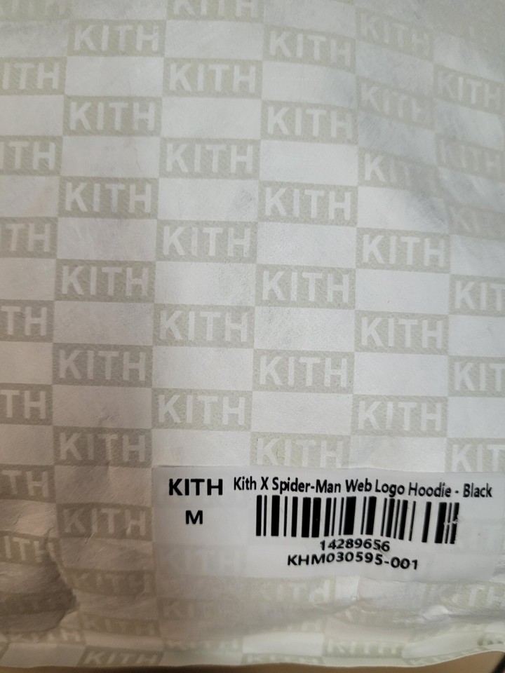KITH x Spider-Man "Web Logo" Hoodie Sweatshirt Size M | eBay