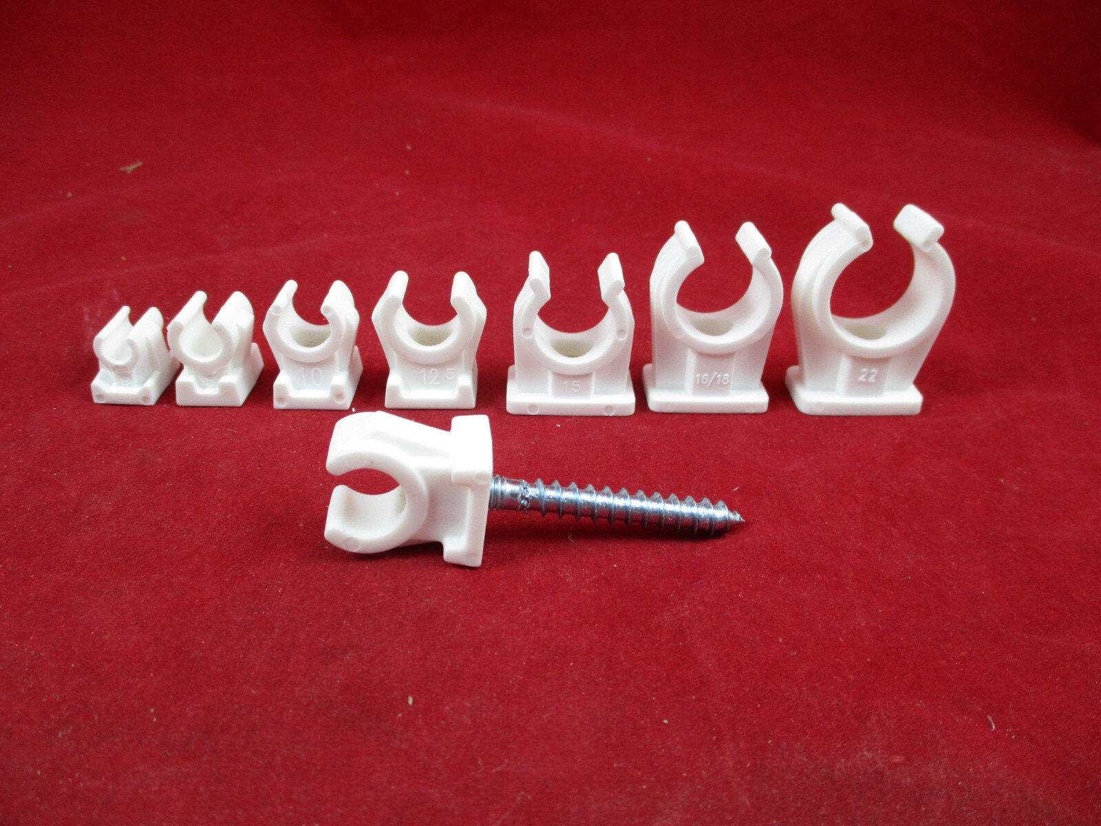 Clips 10 x 6, 8, 10, 12, 15, 18 22 mm Rohrclip Kupferrohr Rohr ...