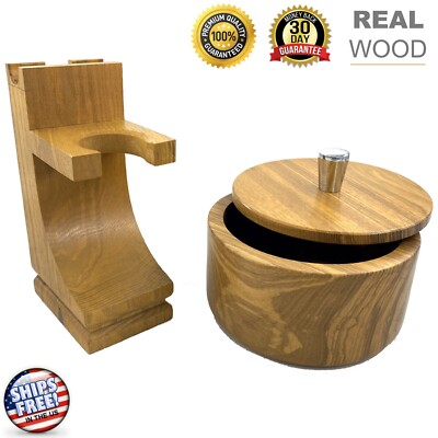 Wood Stand for Safety Razor Straight Razor Shaving Brush Shave Mug Bowl ...