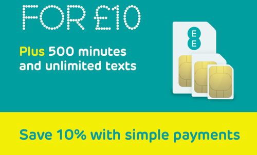 EE Sim Card Pay As You Go £10 Pack 8GB Data Unlimited SMS ONLY 20p at ...