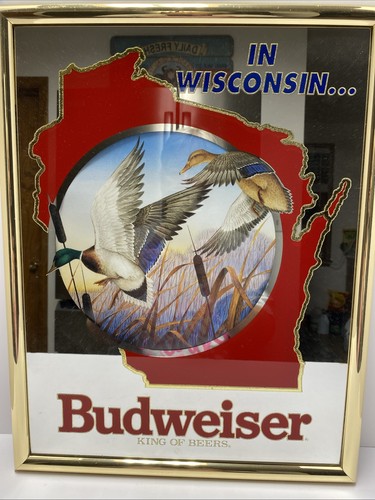 Vintage Collectors Edition Wisconsin Wildlife Budweiser Mirror | eBay