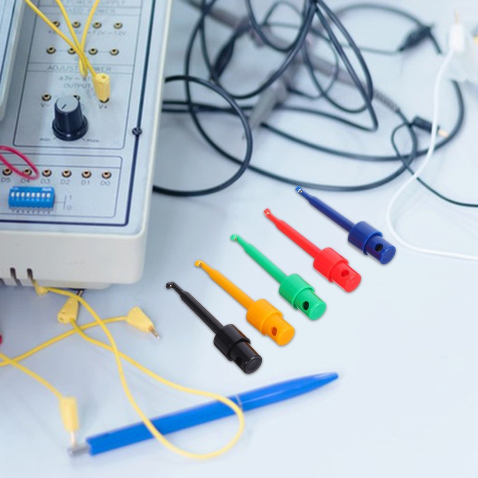 50pcs Test Hooks Clip: Multimeter Test Lead Kit Mini Hook Clip for Plug ...