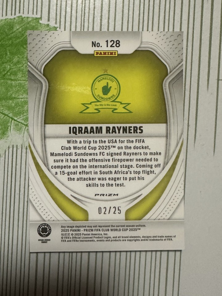 2025 Panini Prizm Club World Cup Iqraam Rayners RC Gold Mojo 2/25 Mamelodi Sundo | eBay
