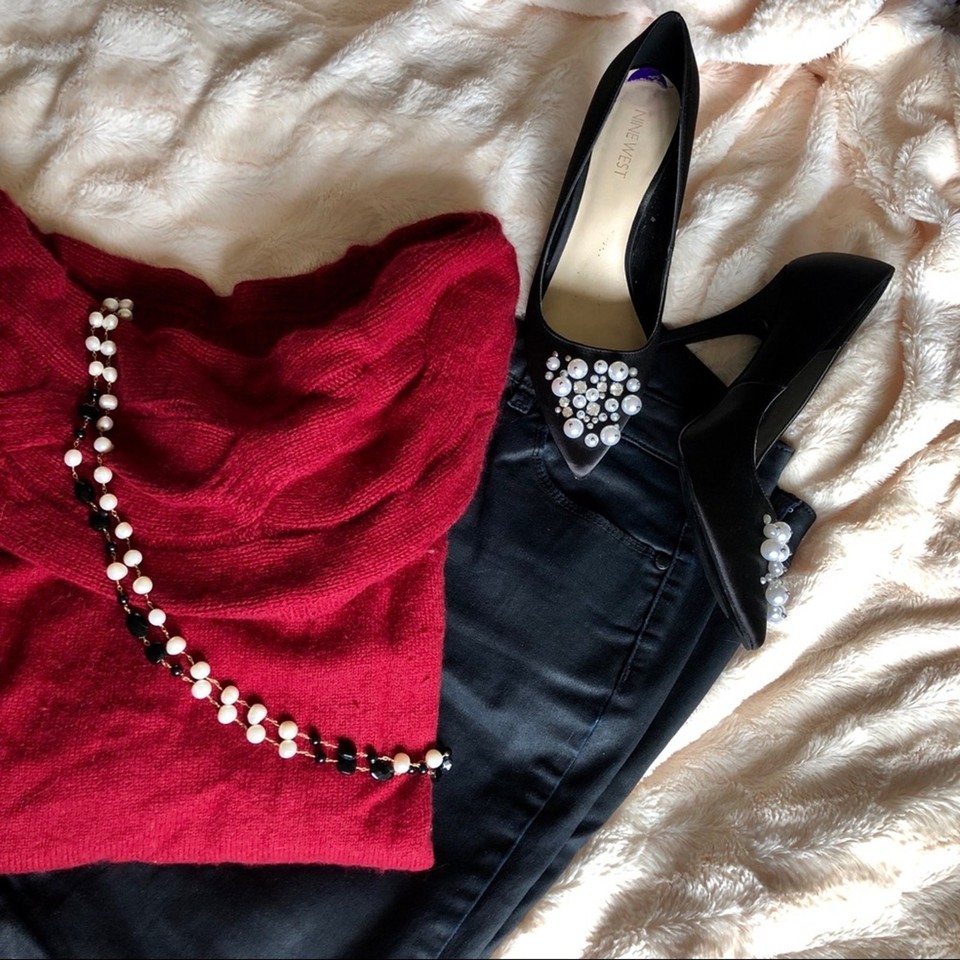 White House / Black Market Red Winter Top | eBay