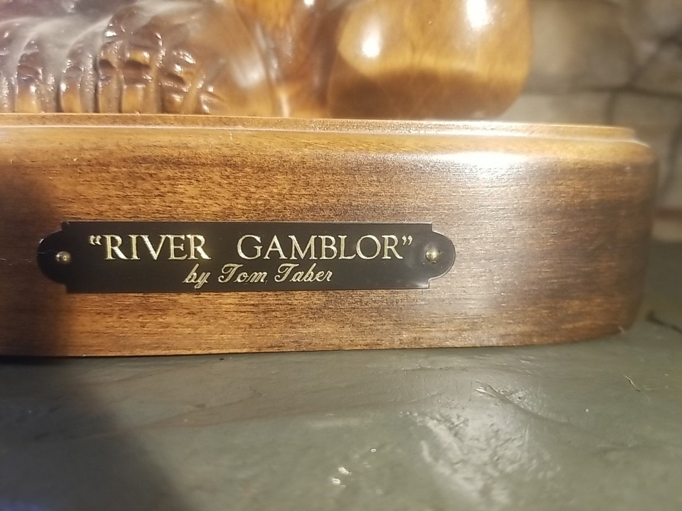 "River Gamblor" by Tom Taber Vintage Otter Wood Carving Sculpture | eBay