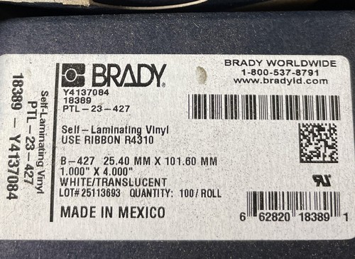 Brady PTL-23-427 labels for TLS2200 new | eBay