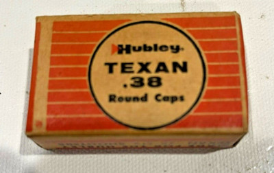2351B - Original Vintage HUBLEY Texan .38 Round Caps Box! NOS! Empty ...