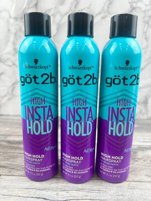 3 PACK Schwarzkopf Got2b High Insta Hold Hairspray 9.1oz for All Day ...