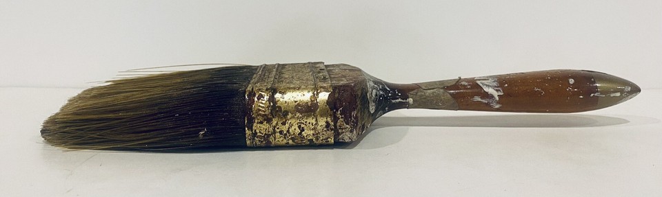 Vintage Large Paint Brush Rustic Decor Primitive Wooden Handle ...