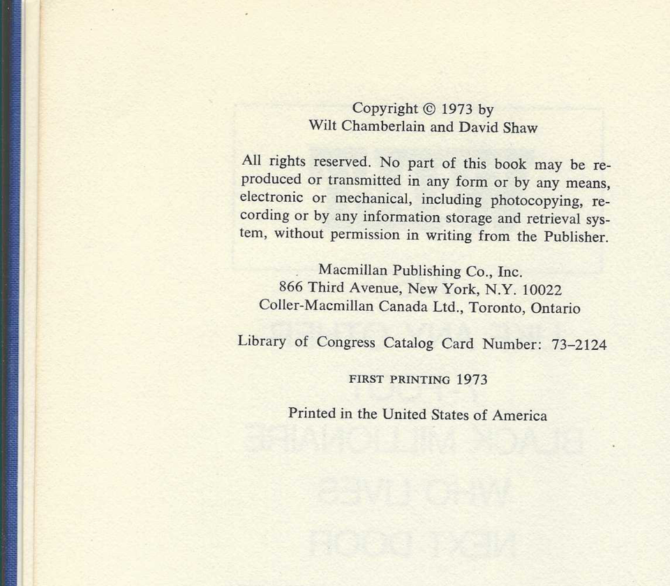 Wilt Chamberlain autobiography book 1973 old 1st Printing HC/DJ NBA HOF Stilt VG | eBay