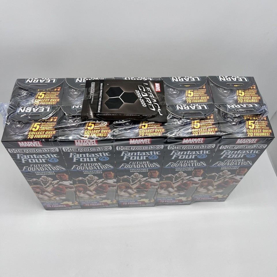 Marvel Fantastic Four Miniature Figures Booster Brick 10 Booster Packs ...