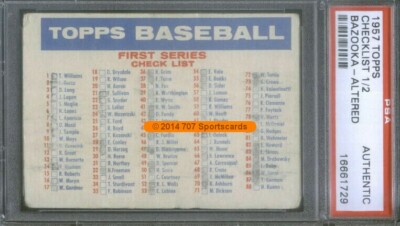 1957 Topps Checklist 1-2 Bazooka PSA 0 (1729) | eBay