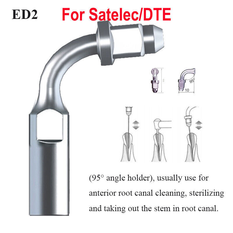 5x Dental Piezon Ultrasonic Scaler Endo File Holder Tip ED2 Fit DTE ...