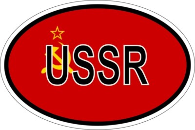 Sticker oval flag vinyl country code SU urss udssr soviet russia | eBay ...