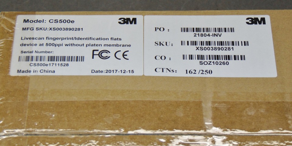 New 3M Systems CS500e Livescan FingerPrint Identification Scanner ...