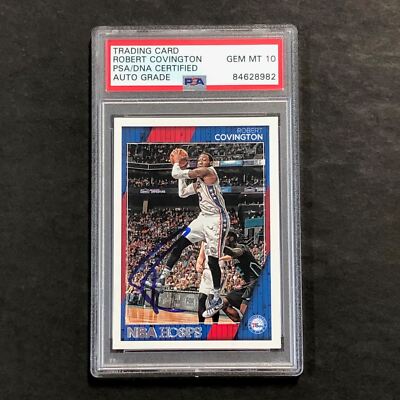 2016-17 NBA Hoops #3 Robert Covington Signed Card AUTO 10 PSA Slabbed ...