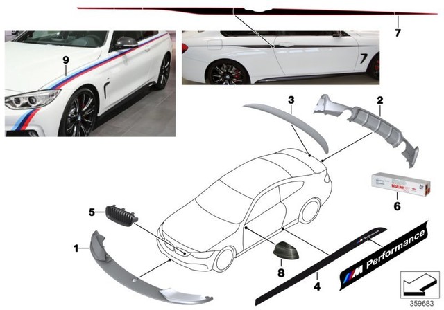 BMW 3 Series F30 M Performance Rear Diffuser - 51192291418 for sale ...