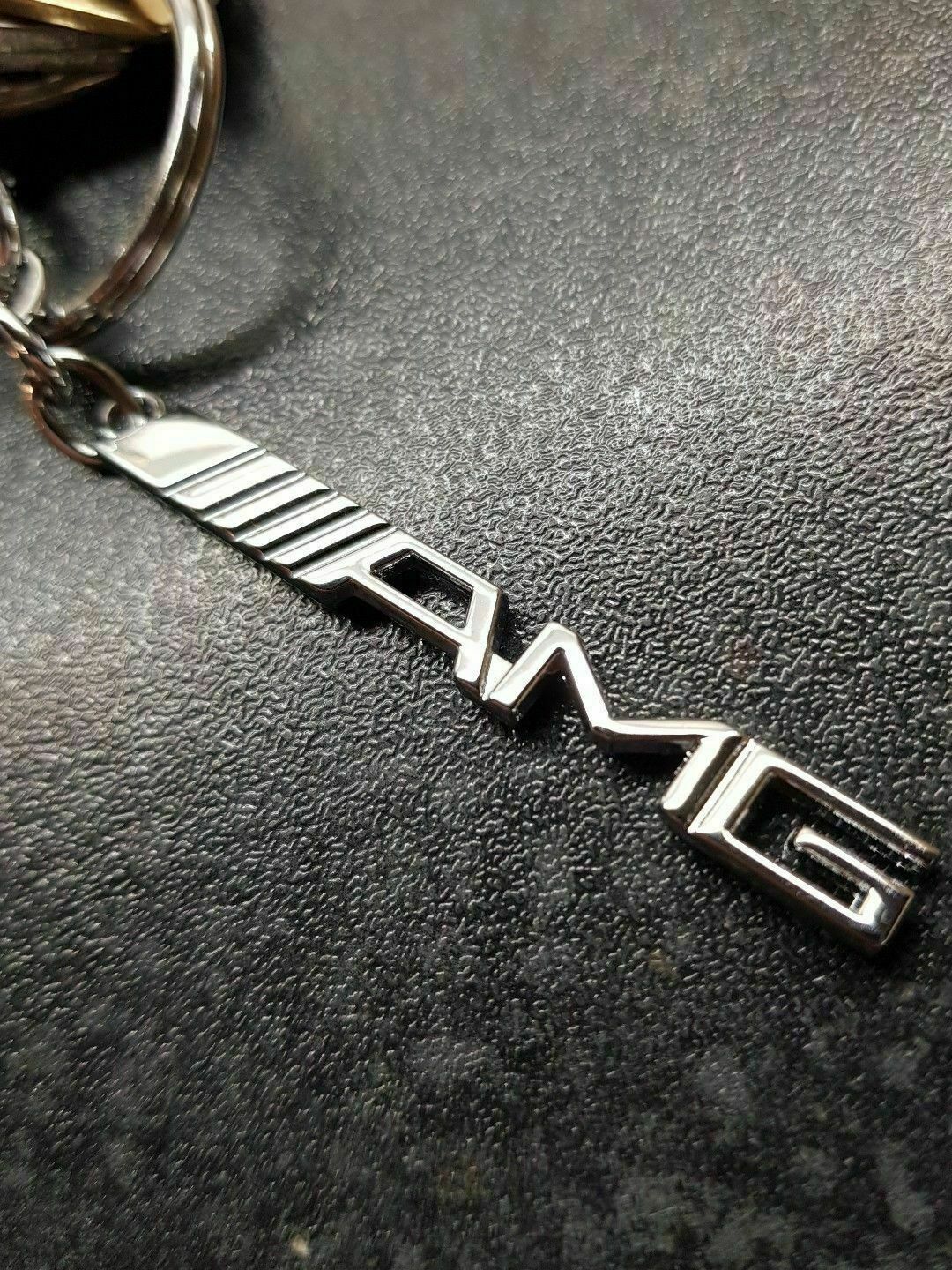 1x AMG CHROME/BLACK KEY Ring Key Chain For Mercedes Benz A45 C63 E63 ...