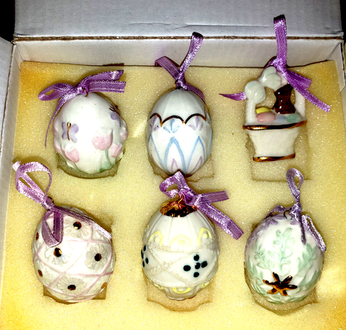 Lenox Easter Tree Ornaments Set of 12 Miniature Original Set Eggs Bunny ...