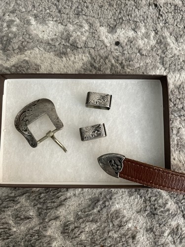 Rare Vintage VOGT 4 Piece Sterling Silver Buckle Set | eBay