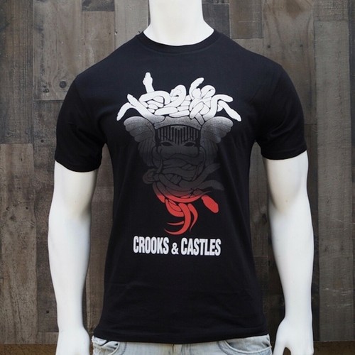 New Crooks & Castles Streetwear Half Fade Black Men's Crew Tee T Shirt ...