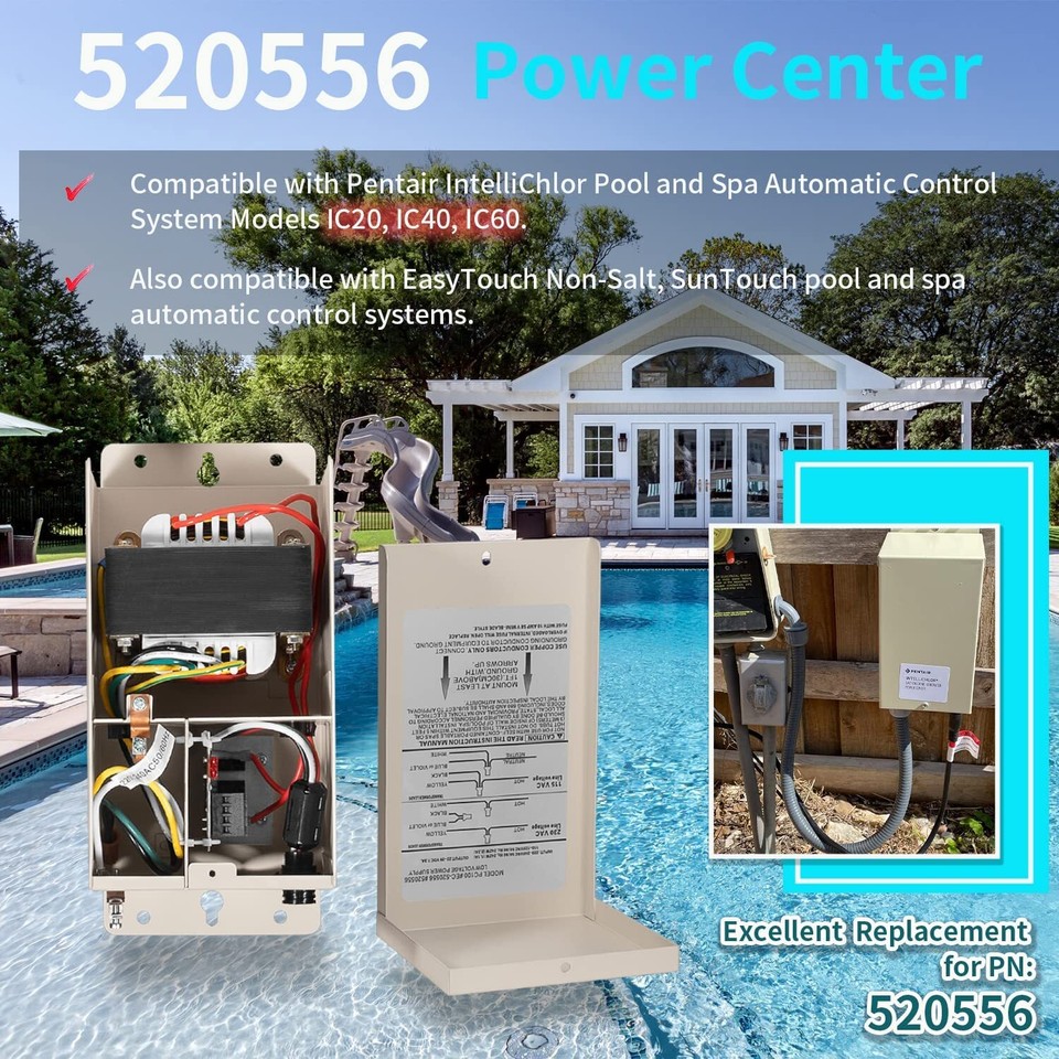 520556 Power Center For Pentair IntelliChlor IC20 IC40 IC60 Chlorine ...