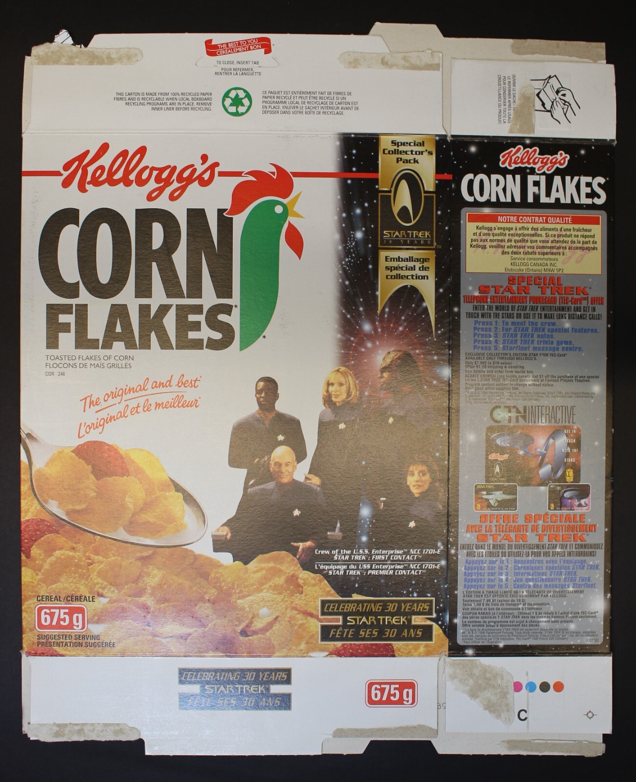 Vintage Cereal Box, CORN FLAKES - STAR TREK, 1996, Kellogg's, CANADA | eBay