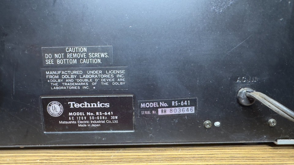 Technics RS-641 Cassette Deck – Good Working Condition - Wood Panel ...