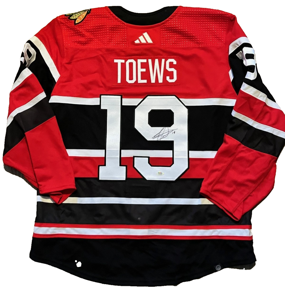 Jonathan Toews Chicago Blackhawks Issued 1938 Retro Jersey PSA Sticker ...