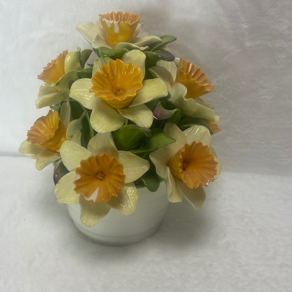 VTG Aynsley Porcelain Ornate Daffodil Floral Bouquet Table Centerpiece ...