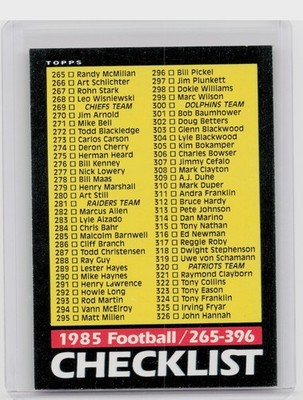 1985 Topps Checklist: 265-396 #396 | eBay