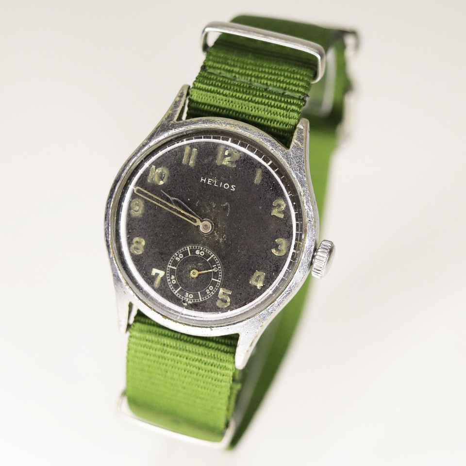 Vintage Helios DH WW2 Watch Military German Army AS 1130 | eBay