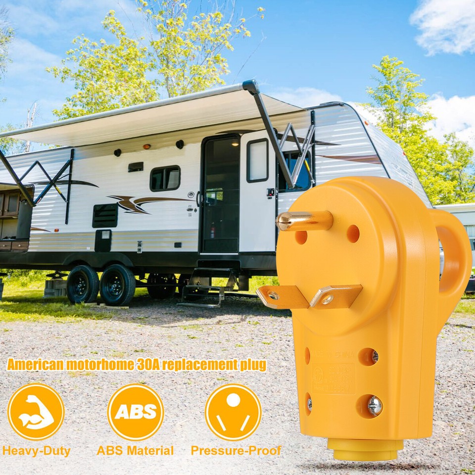 30Amp RV Replacement Male Plug Female Receptacle Adapter for Camper ...