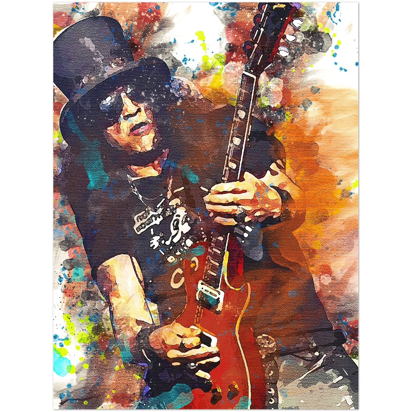 Slash Guns N Roses Art Print Poster Watercolor Painting | eBay