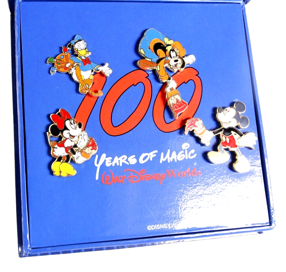 2001 Walt Disney 100 Years of Magic Pin Set with Box, Includes 4 Pins ...