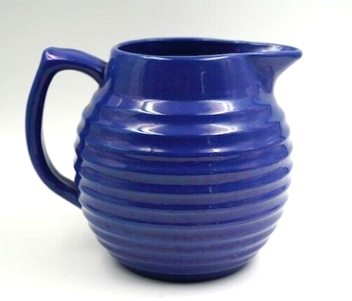 Vintage 1930's Bauer Pottery Ring Ware Cobalt Blue 2 Quart Pitcher | eBay