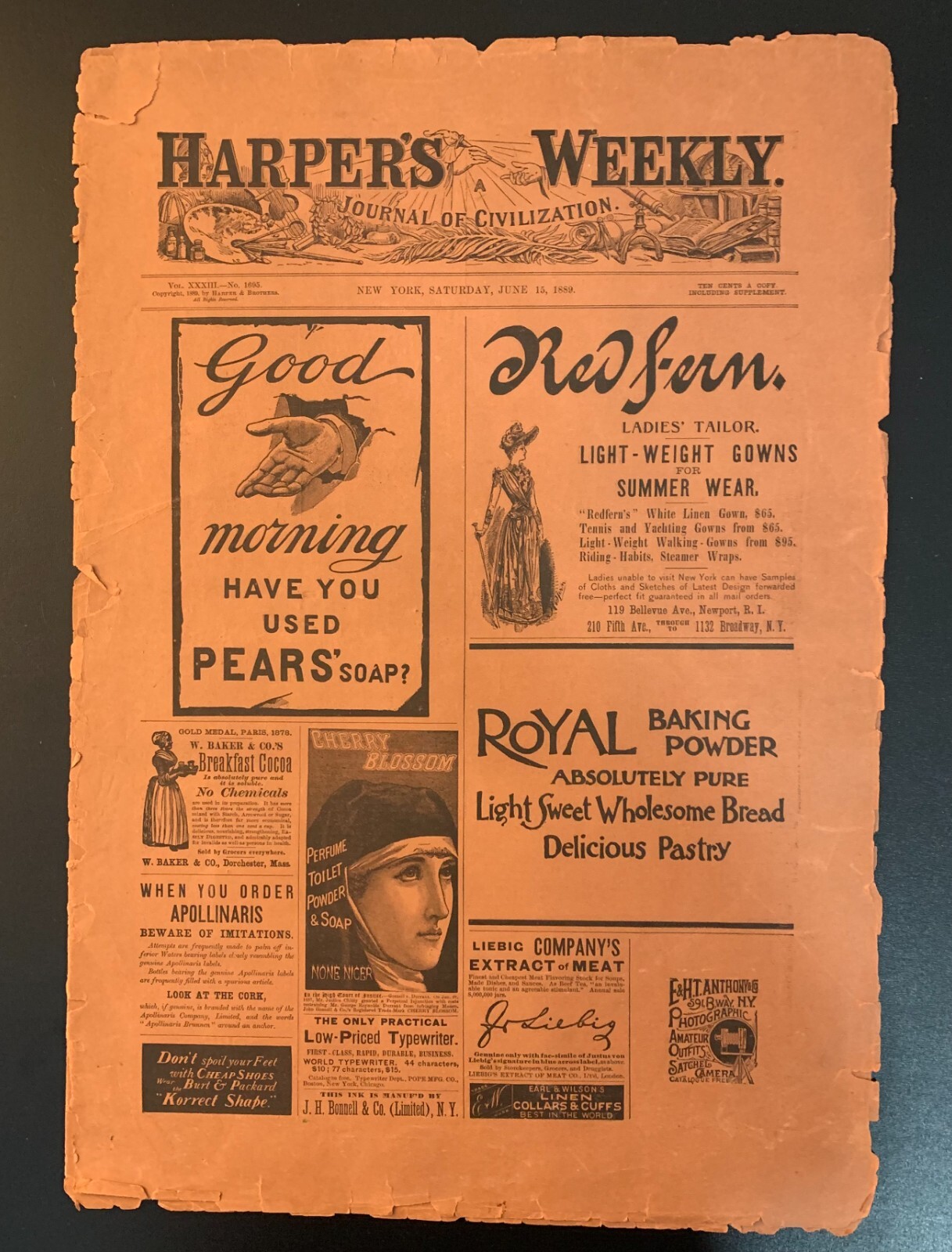 Harper's Weekly newspaper ads - Antique - 4 Pages from 1889 | eBay