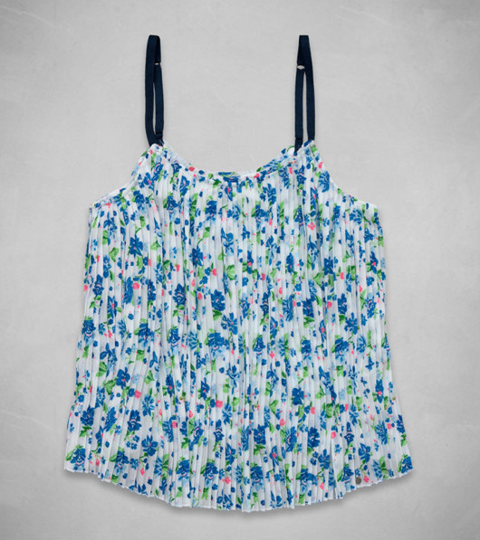 NWT Women's Abercrombie & Fitch Angie Floral Tank Top Easy Fit Navy ...