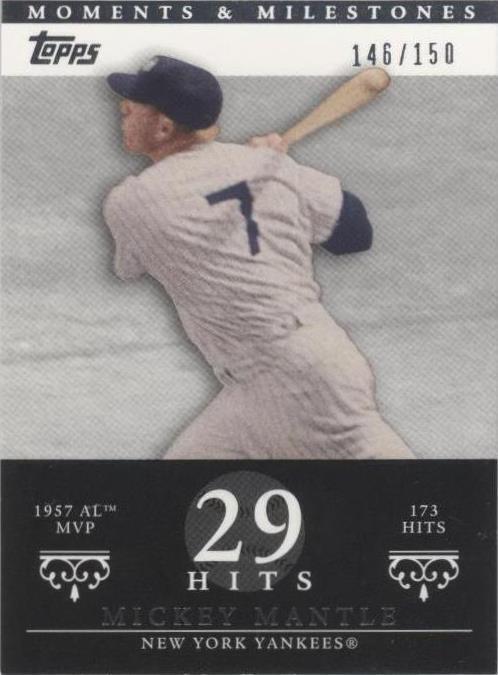 2007 Topps Moments & Milestones - Mickey Mantle #75-29 1957 AL MVP ...