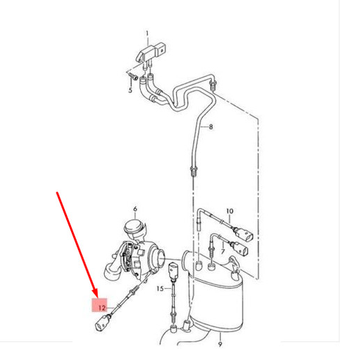 VW TRANSPORTER T5 EXHAUST GAS TEMPERATURE SENSOR 03L906088FC ORIGINAL ...