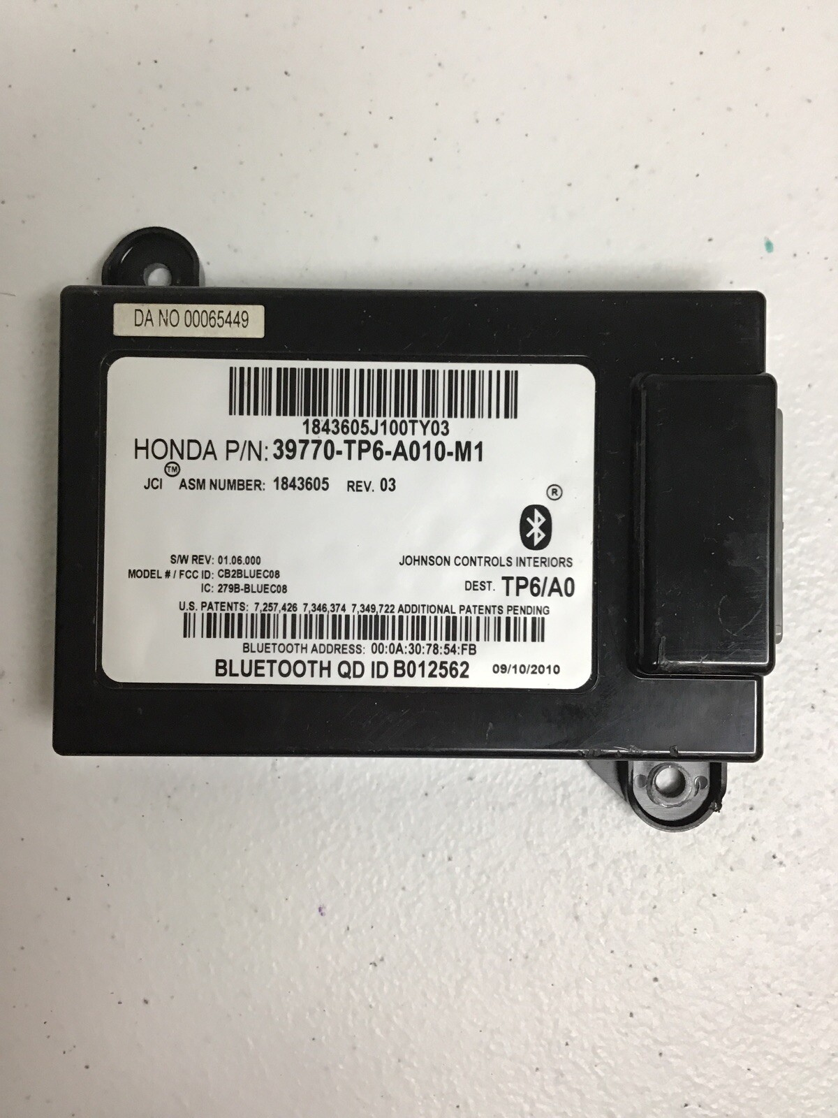 10-15 Honda Crosstour Bluetooth Communication Module Unit 39770-TP6 ...