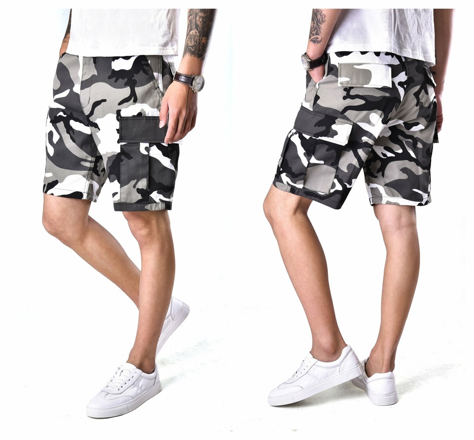 Mens Army Military BDU Shorts Outdoor Hunt Camp Casual Camouflage Cargo ...