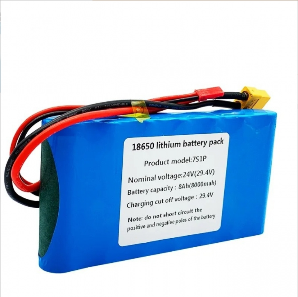 24V 7S1P 8000mAh Li-lon battery pack suitable for scooters, toys, and ...
