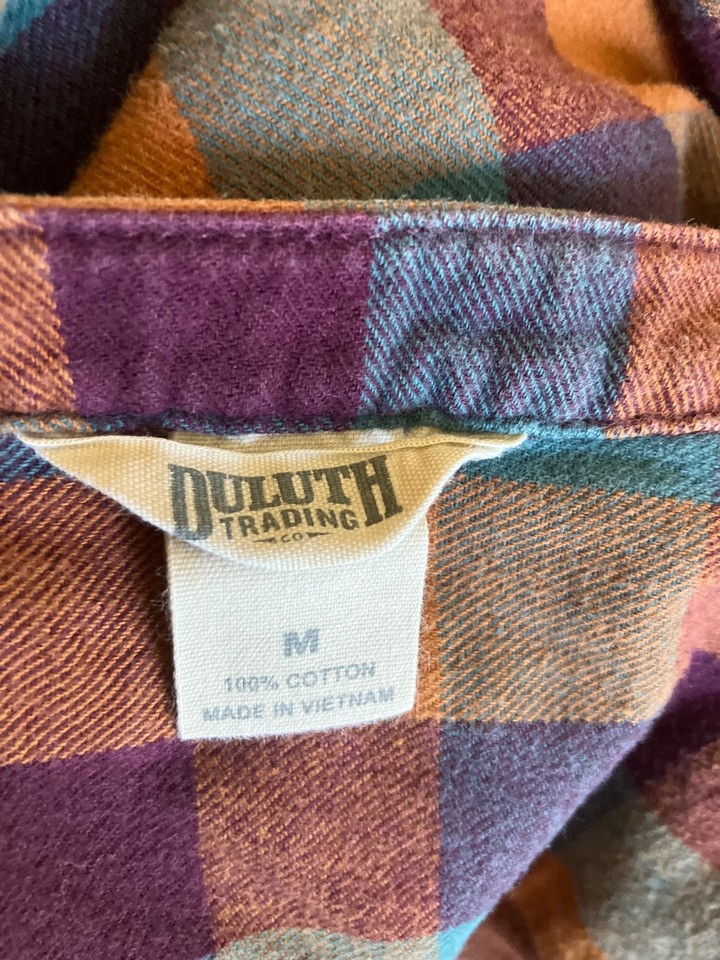 Womens Duluth Flannel Shirt-M-Fall Colors-Checks-Gently Used-Roll Tab ...