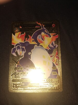 Pokemon gaming cards Purple Charizard VMAX Gigantamax Gold Metal ...