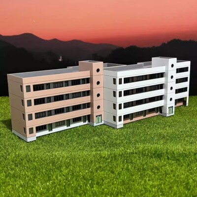 1/160 N Scale School Building Model Railroads Trains Modern House Kits ...