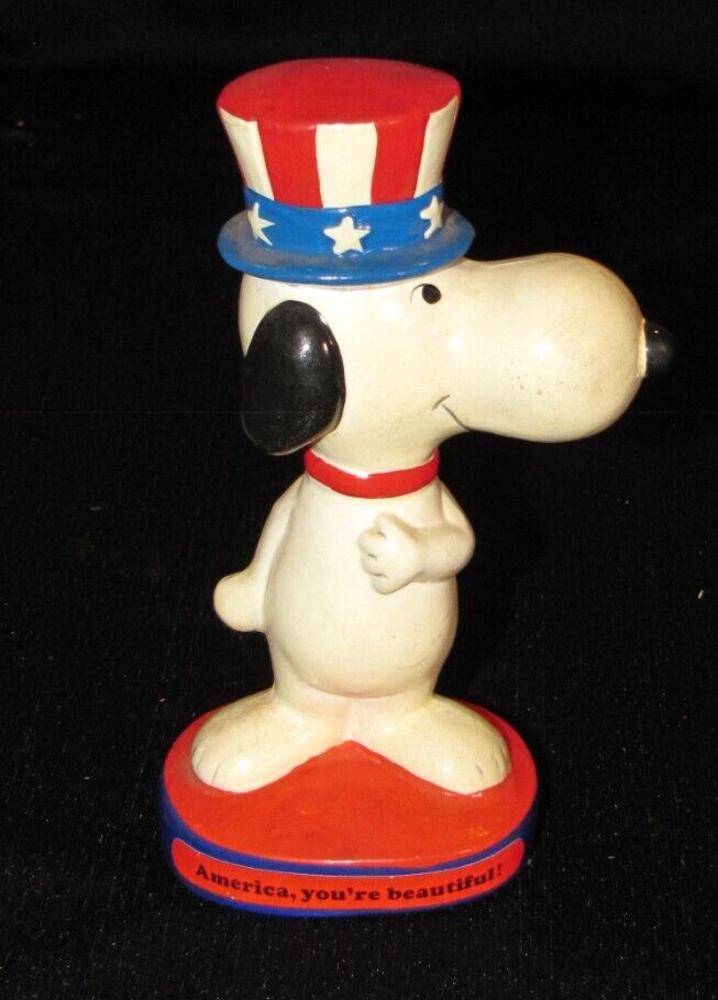 SNOOPY "America, You're Beautiful" 6" vintage Peanuts Ceramic Figure | eBay