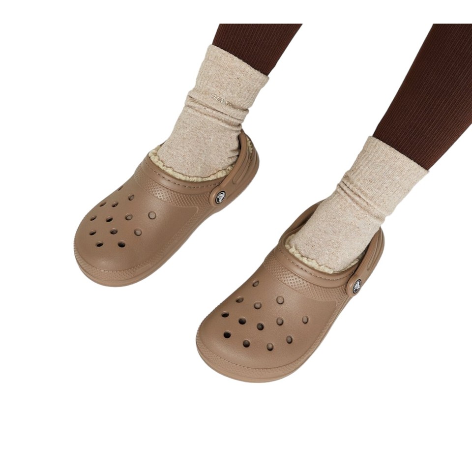Crocs Lined Adults Mens Womens Classic Warm Faux Fur Slip On Slipper ...